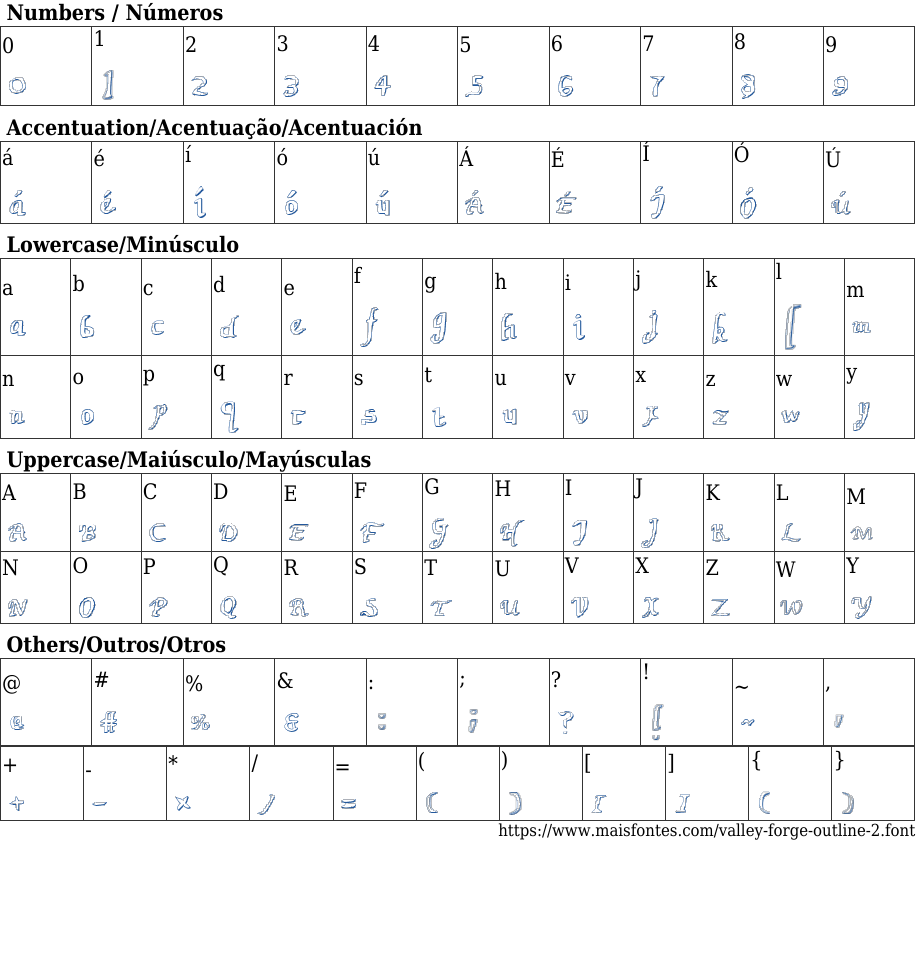 Valley Forge Outline: Free Font Download | MaisFontes