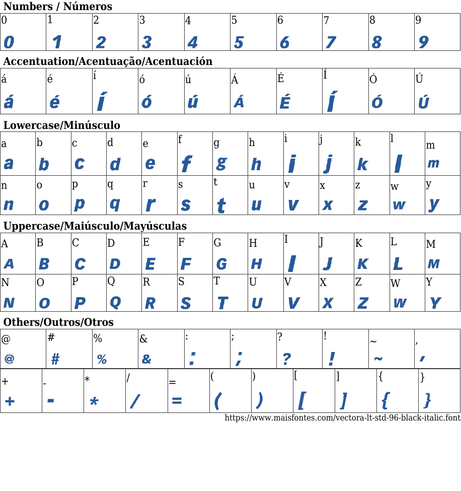 Vectora LT Std 96 Black Italic: Free Font Download | MaisFontes