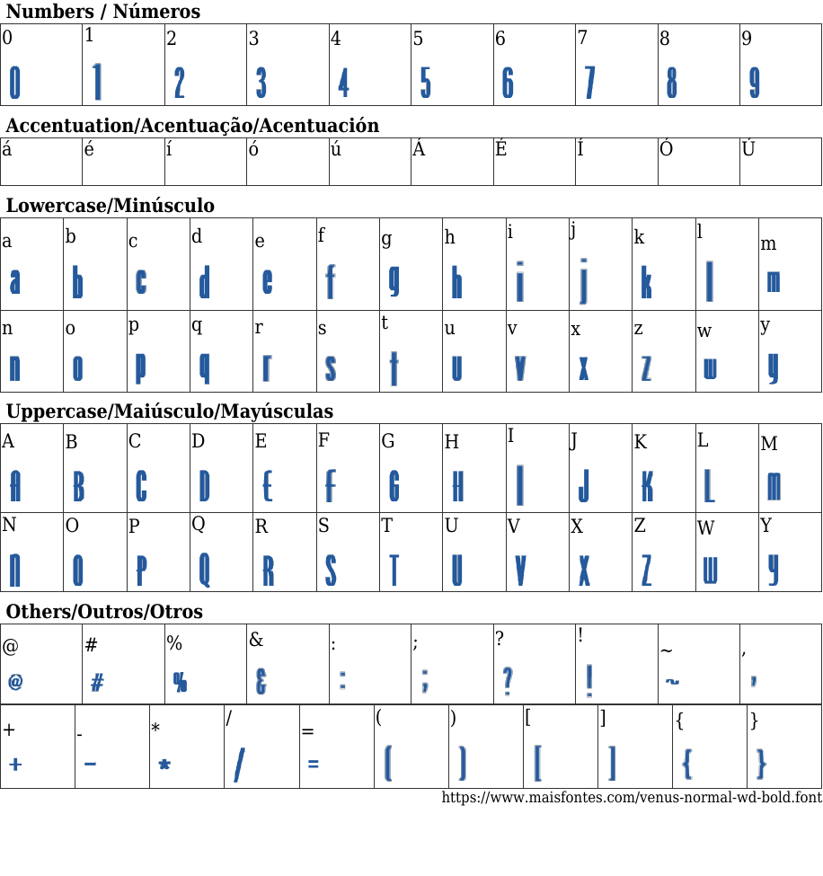 Venus Normal Wide Bold: Free Font Download | MaisFontes
