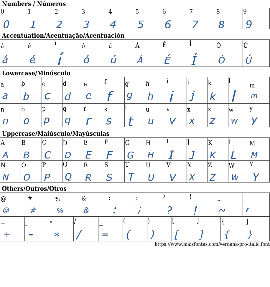 Verdana Pro Italic: Free Font Download | MaisFontes