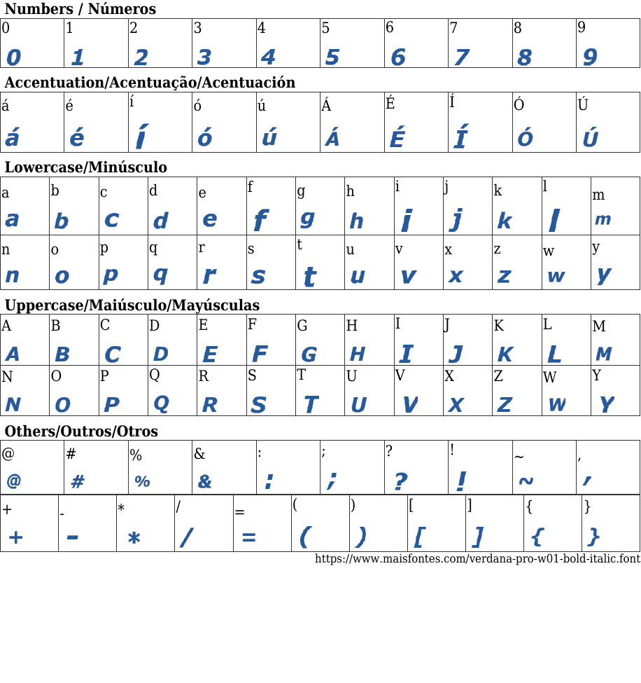 Verdana Pro W01 Bold Italic: Free Font Download | MaisFontes