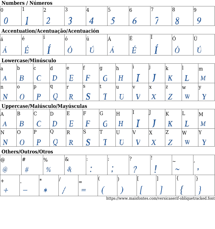 Versica Serif Oblique Tracked: Free Font Download | MaisFontes