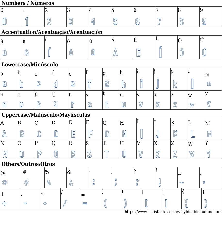 Vinyl Double Outline: Free Font Download | MaisFontes