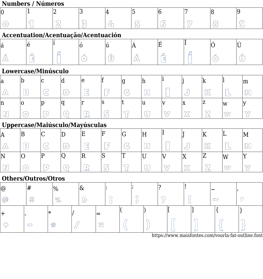 Vourla Fat Outline: Free Font Download | MaisFontes
