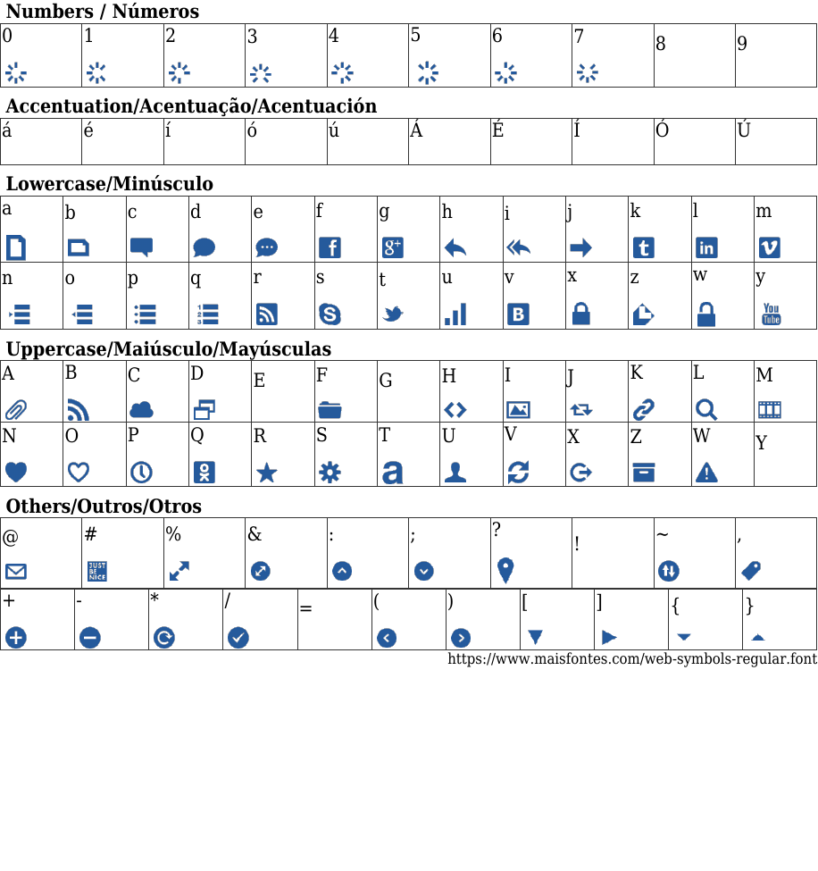 Web Symbols Regular: Free Font Download | MaisFontes