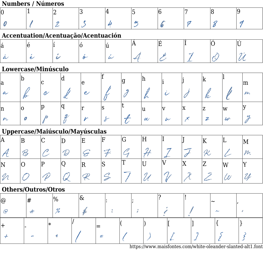 White Oleander Slanted Alternate One: Free Font Download | MaisFontes