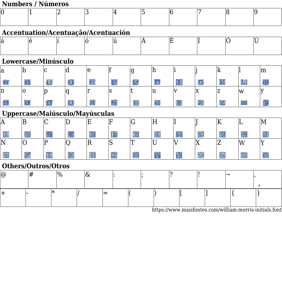 William Morris Initials: Baixar Fonte Grátis | MaisFontes