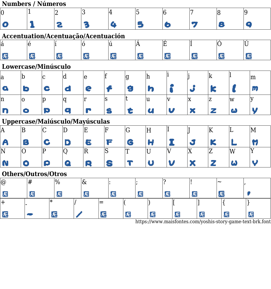 Yoshi's Story game text BRK: Free Font Download | MaisFontes