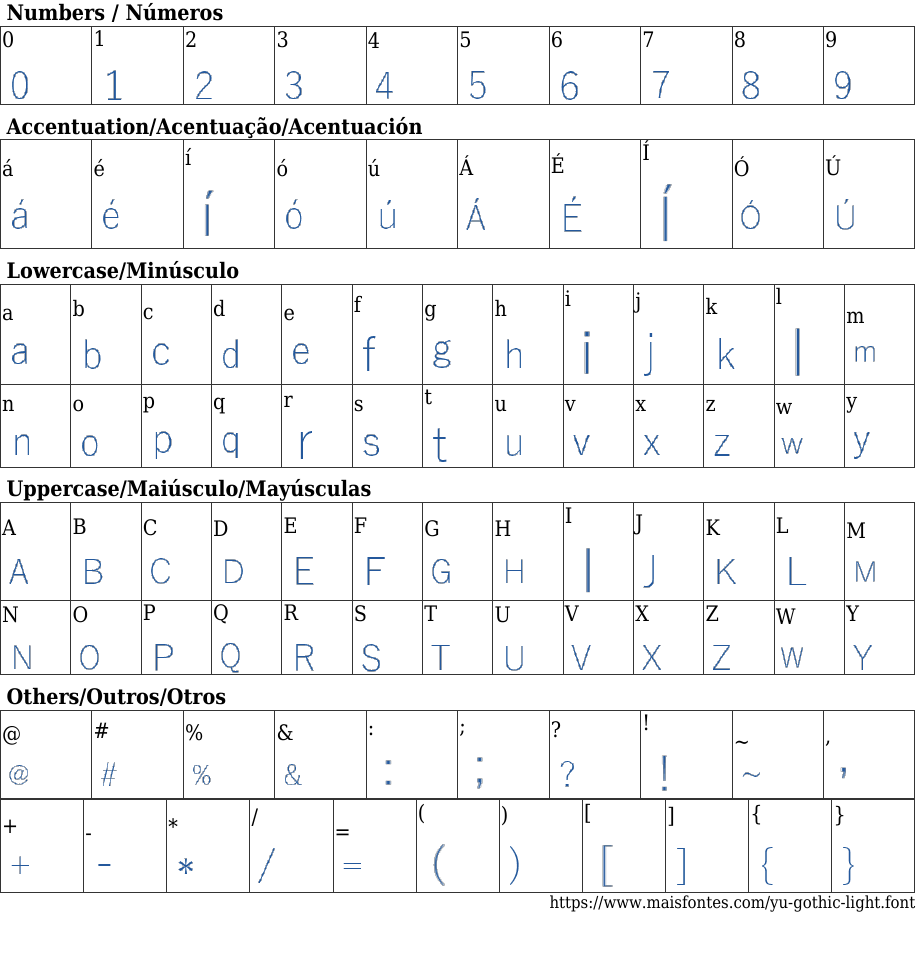 Yu Gothic Light：無料フォントをダウンロード | MaisFontes