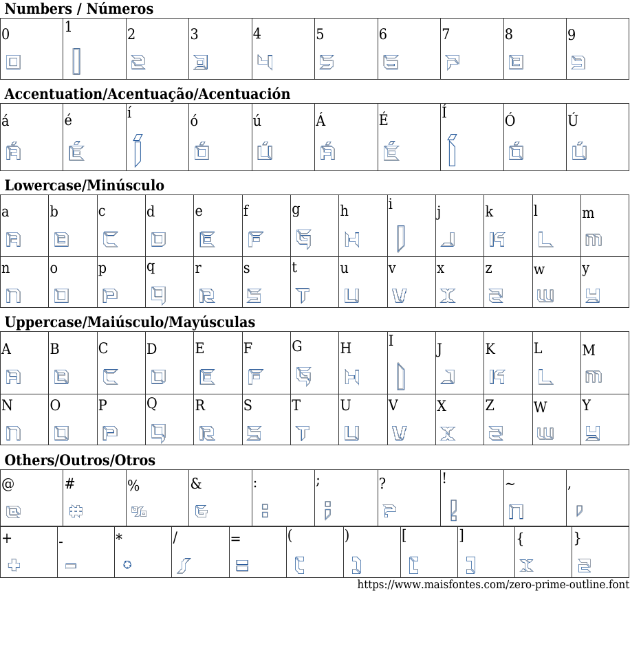Zero Prime Outline: Free Font Download | MaisFontes