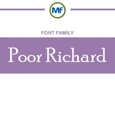 Poor Richard Font Family: Download Free | MaisFontes
