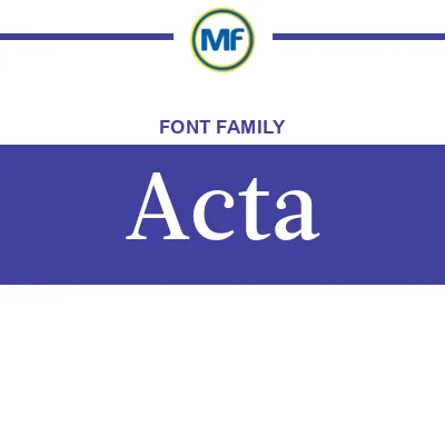 Acta Font Family: Download Free | MaisFontes
