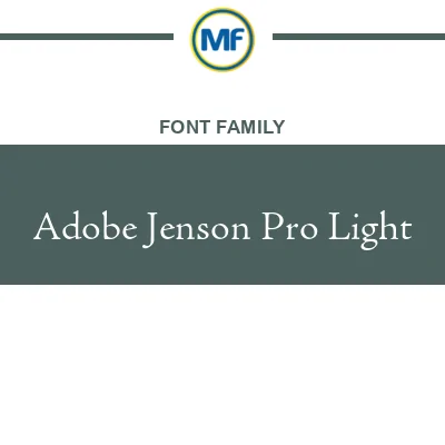 Adobe Jenson Pro Light Font Family: Free Download | MaisFontes