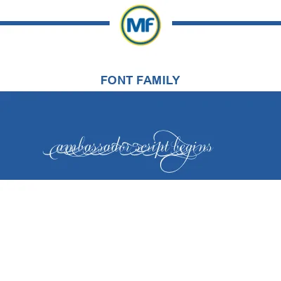 Ambassador Script Begins Font Family: Download Free | MaisFontes