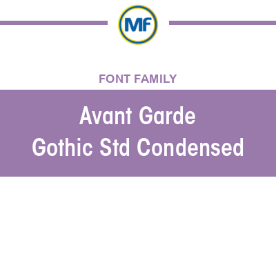 Avant Garde Gothic Std Condensed Font Family: Download Free | MaisFontes