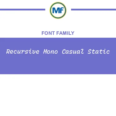 Recursive Mono Casual Static Font Family: Download Free | MaisFontes
