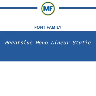 Recursive Mono Linear Static Font Family: Download Free | MaisFontes