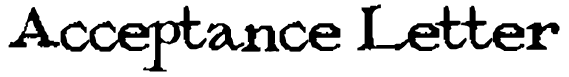 Acceptance Letter Font: Free Download | MaisFontes