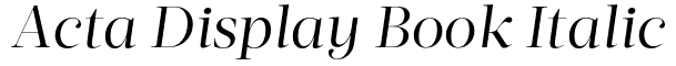 Acta Display Book Italic Font: Free Download | MaisFontes