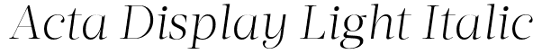 Acta Display Light Italic Font: Free Download | MaisFontes