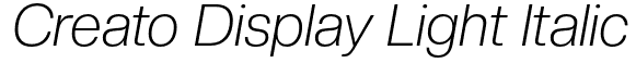 Creato Display Light Italic: Baixar Fonte Grátis | MaisFontes