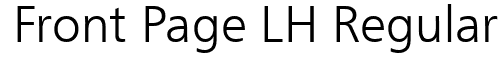 Front Page LH Regular Font: Free Download | MaisFontes