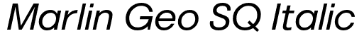 Marlin Geo SQ Italic Font: Free Download | MaisFontes