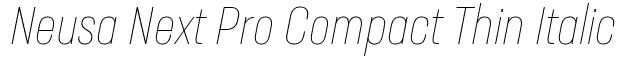 Neusa Next Pro Compact Thin Italic Font: Free Download | MaisFontes