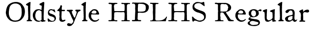 Oldstyle HPLHS Regular Font: Free Download | MaisFontes