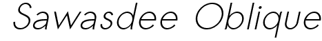 Sawasdee Oblique Font: Free Download | MaisFontes