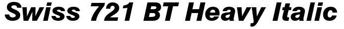 Swiss 721 BT Heavy Italic Font: Free Download | MaisFontes
