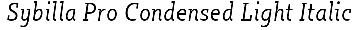Sybilla Pro Condensed Light Italic: Free Font Download | MaisFontes